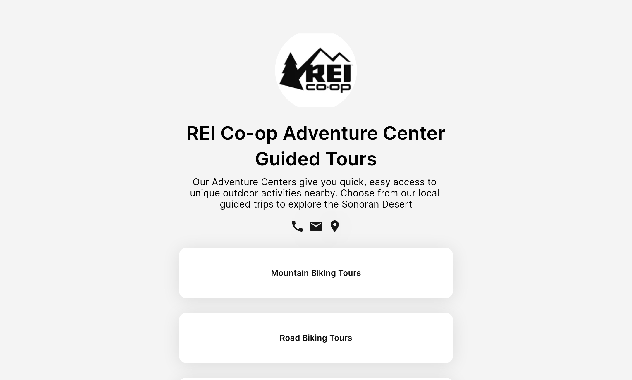 REI Co-op Adventure Center Guided Tours' Flowpage
