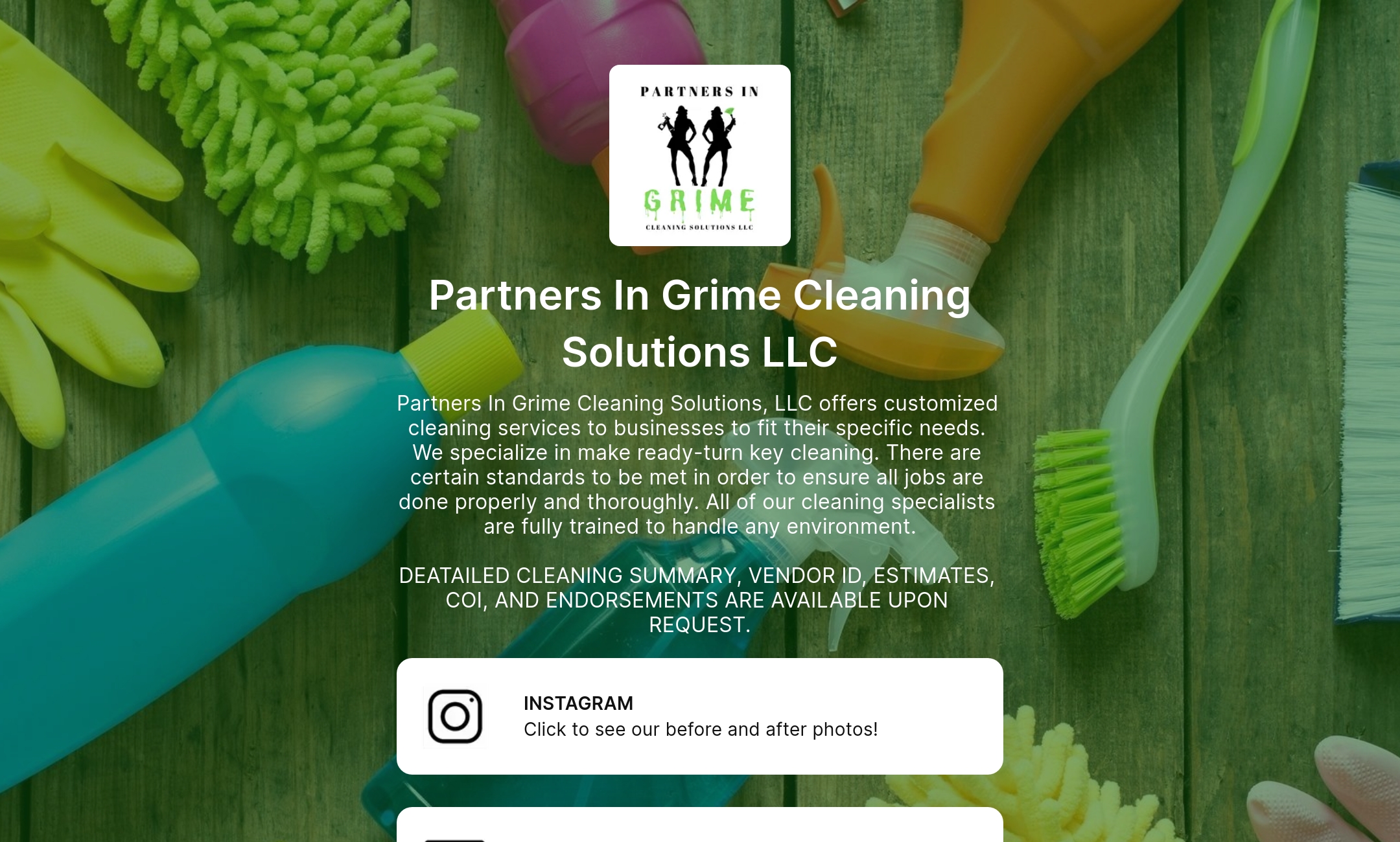 Partners In Grime Cleaning Solutions LLC's Flowpage