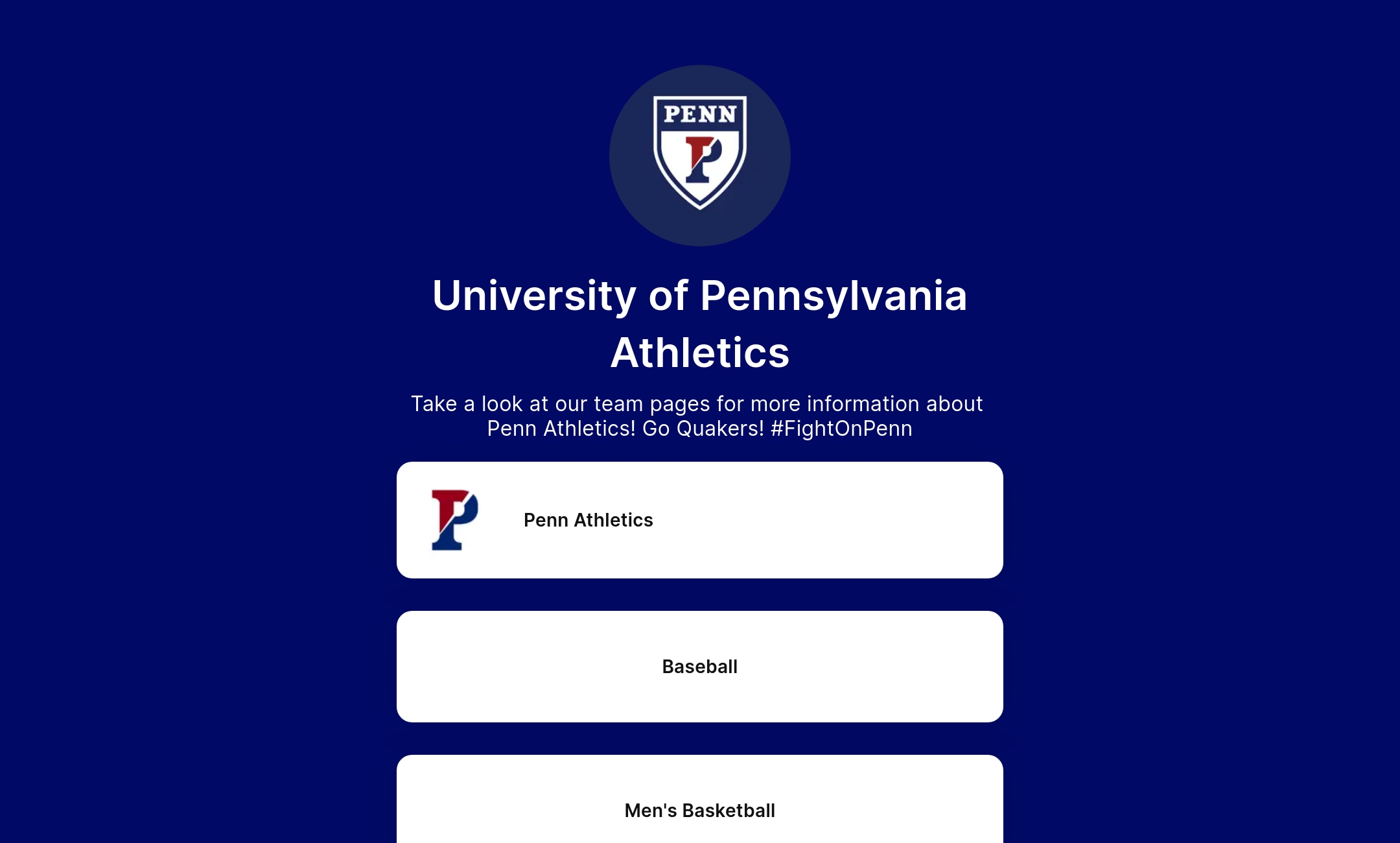 University of Pennsylvania Athletics' Flowpage